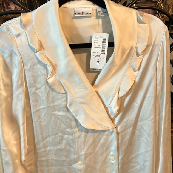 Tops | Percent Cream Colored Silk Blouse Brand New | Poshmark